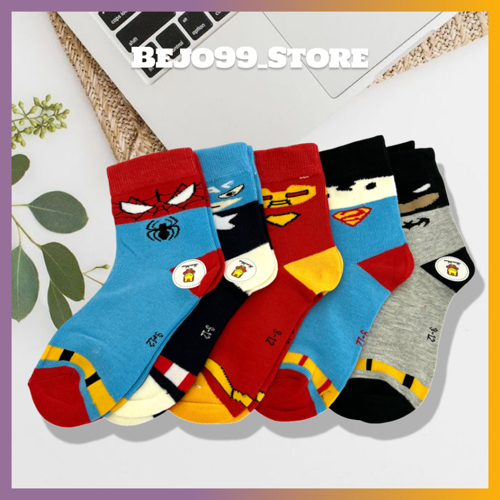 Jual KAOS KAKI ANAK MOTIF SUPERHERO / KAOS KAKI ANAK KARAKTER UMUR 4 ...