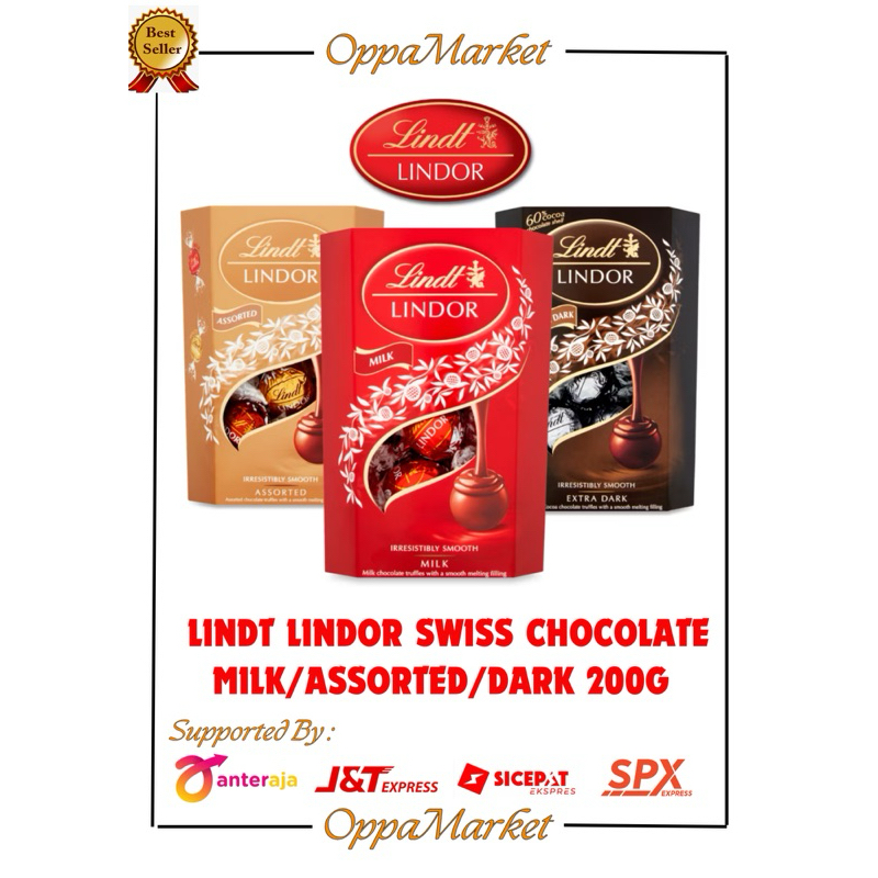 Jual LINDT LINDOR COKLAT SWISS VARIANT ASSORTED/DARK CHOCOLATE/MILK ...