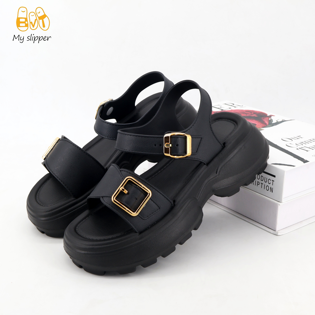 Jual Sendal Wanita Korea Tali Simple Elegant Mewah Ringan Sandal Wedges ...