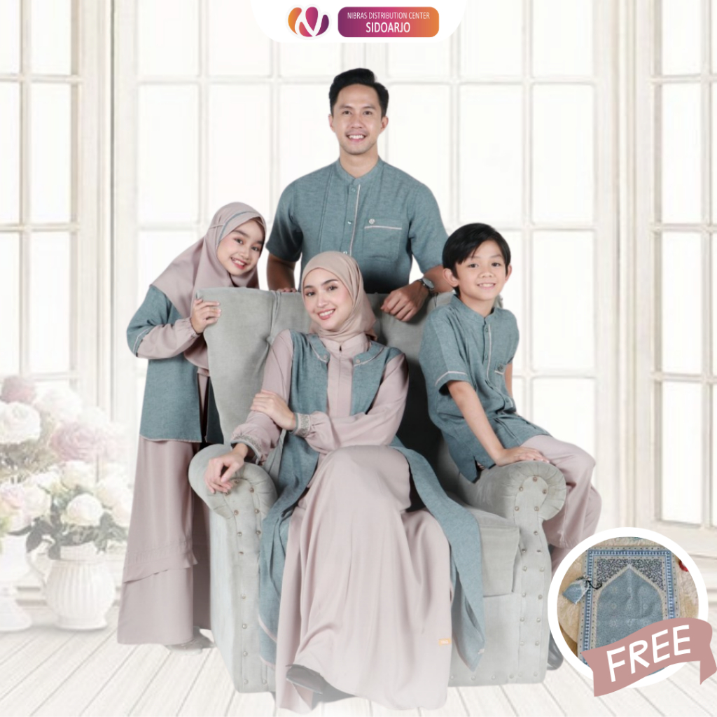 Jual Seragam Keluarga Lebaran 2025 Nibras Areta Pastel Green | Shopee ...