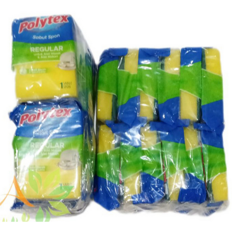 Jual Polytex Regular Sabut Spon 1 Lusin Cuci Lebih Ekonomis | Shopee ...