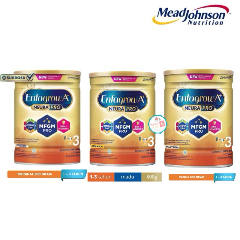 Jual ENFAGROW A+ 3 VANILA ORIGINAL MADU 800 GR | ENFAGROW TAHAP 3 (1-3 ...
