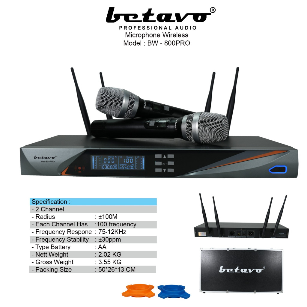 Jual Professional Microphone Wireless Betavo BW - 800 PRO HH | Shopee ...