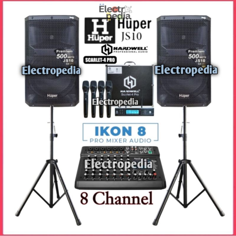 Jual Paket Sound System Speaker Aktif 15inch Huper JS10 Mixer Baretone ...