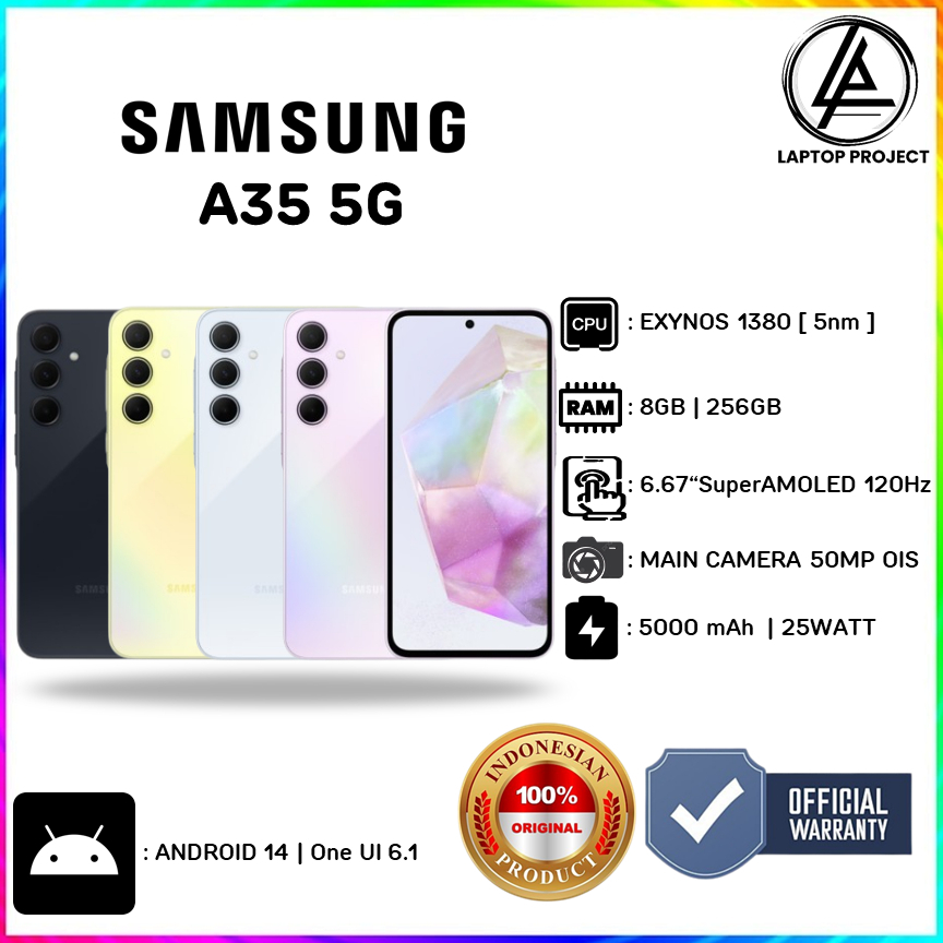 Jual Samsung GALAXY A35 5G 8/256GB Garansi Resmi Samsung Indonesia | Shopee Indonesia