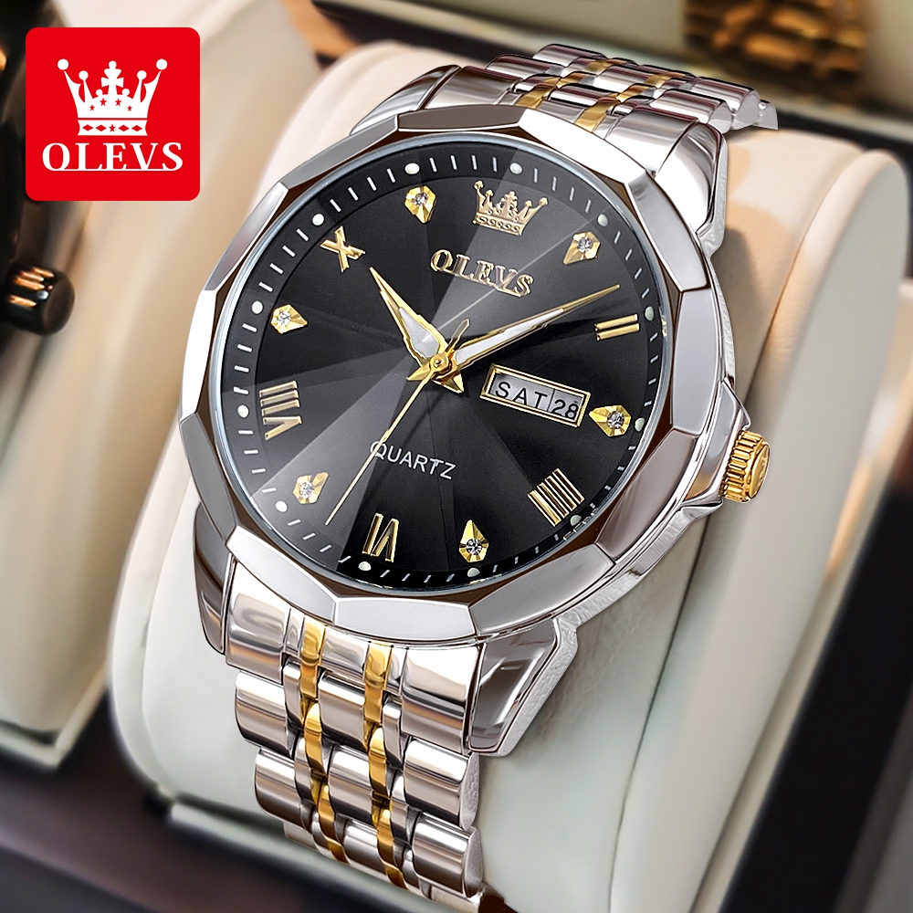 Jual OLEVS Jam Tangan Pria Anti Air Original Terbaru Mewah Baru ...