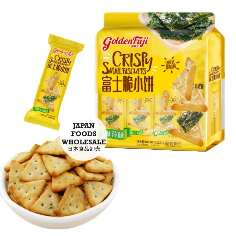 Jual Golden Fuji Crispy Small Biscuit Seaweed Flavor / biskuit impor ...