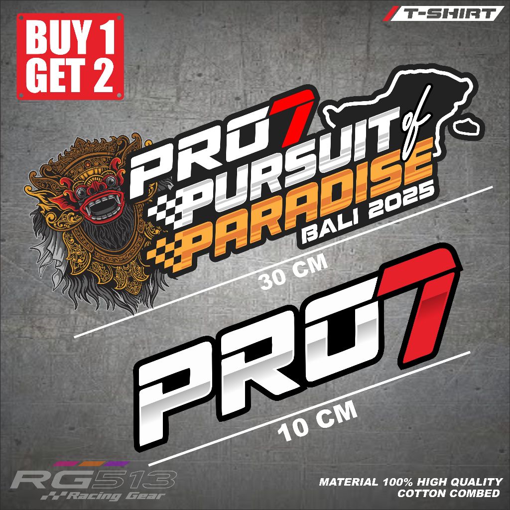 Jual STIKER PRO7 BALI 2025 | Free 2 Stiker Setiap Pembelian 1 Kaos PRO7 ...