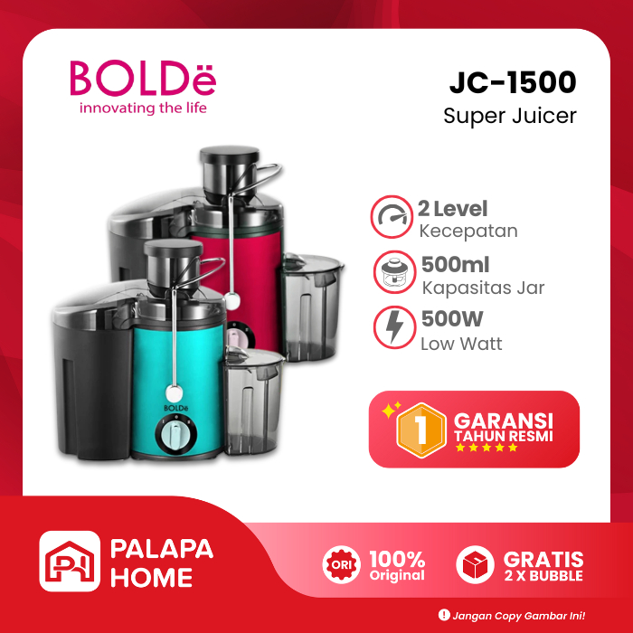 Jual BOLDe Super Juicer Jupiter JC-1500 Low Watt | Blender Juice Buah ...