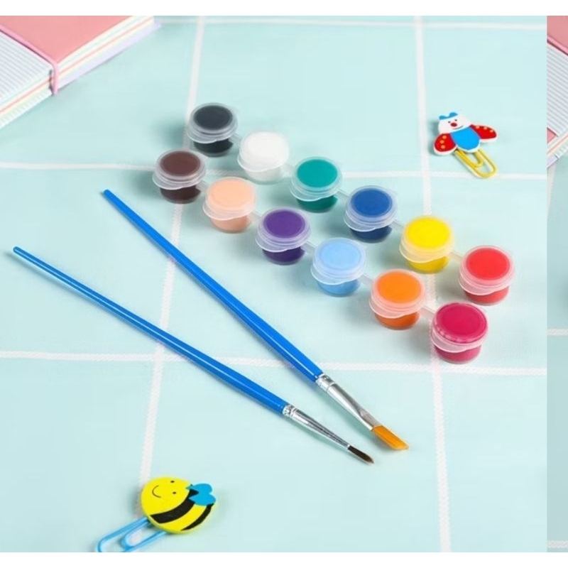 Jual Best 1 Set Cat Lukis Akrilik Mini Ukuran 3ml Isi 6 Warna 12 Warna ...