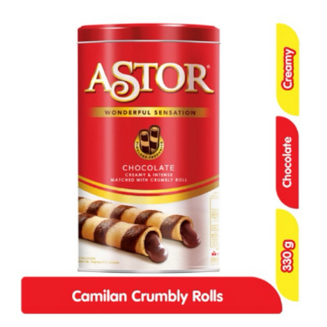 Jual ASTOR ROLL KALENG STICK DOUBLE COKELAT 156gr/ 330gr ASTOR Wafer ...