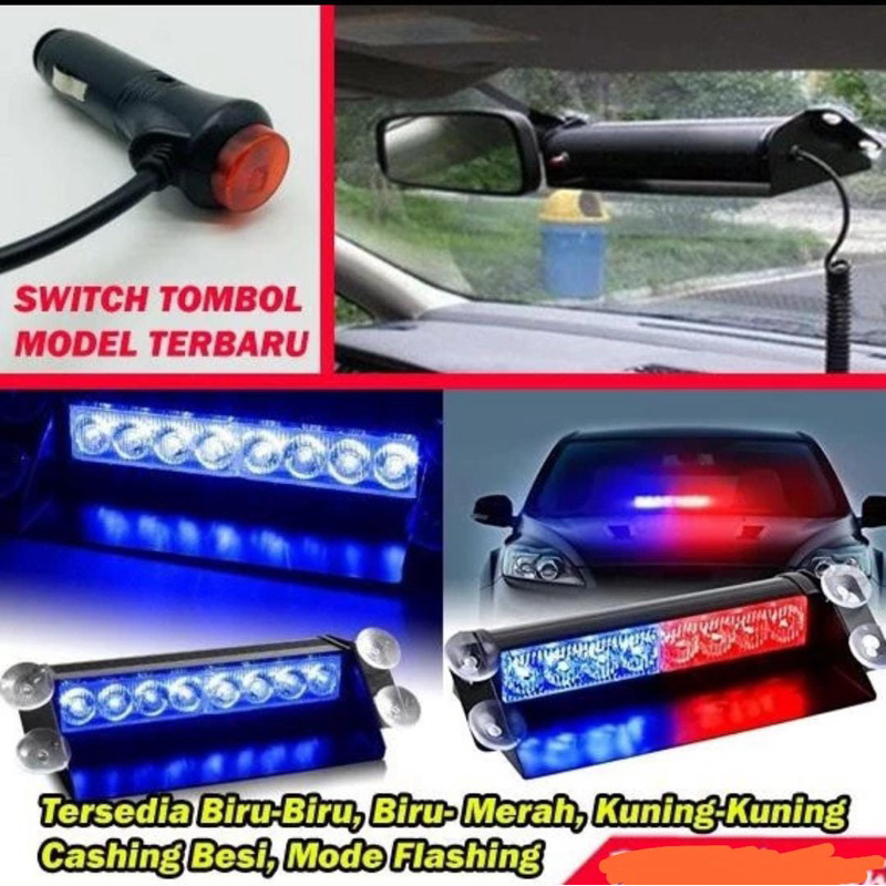 Jual Lampu Led Flash /BlitzTempel Kaca Lampu Led Flash/Blitz Dashboard ...