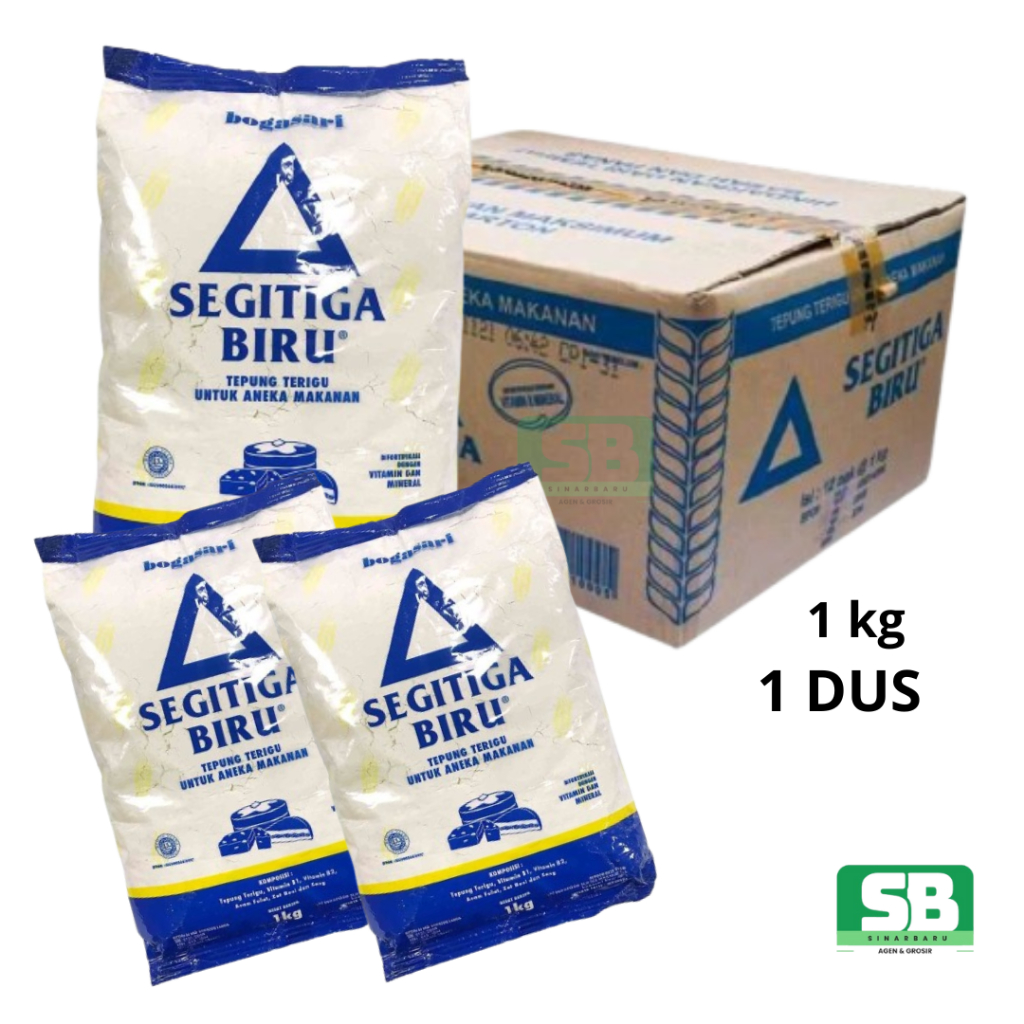Jual Terigu Segitiga Biru Kemasan 1Kg 1 Dus Isi 12 Pack | Shopee Indonesia