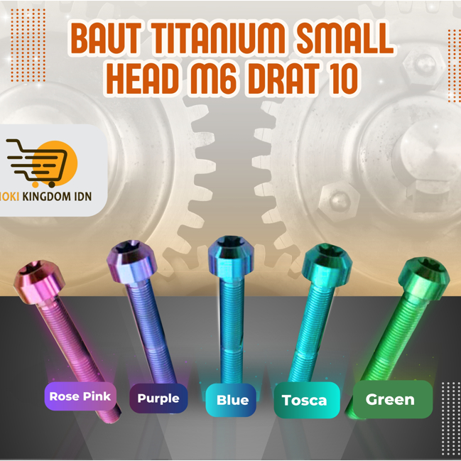 Jual Baut Titanium Small Head M6 x 10 15 20 25 30 35 40 45 Drat 10 | Shopee Indonesia