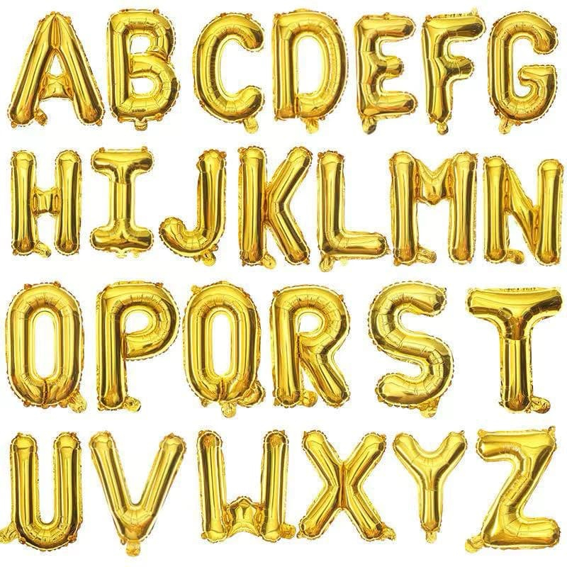 Jual Balon Foil Huruf Abjad Alphabet Gold A - Z Balon Satuan (1Pcs ...