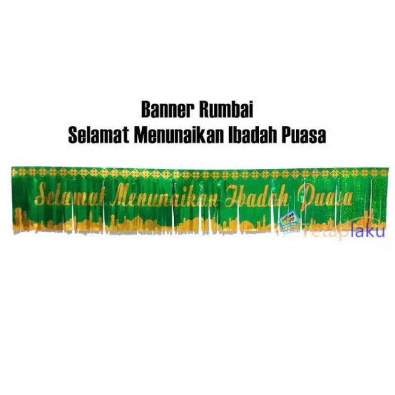 Jual banner rumbai metalik selamat menunaikan ibadah puasa/ selmat hari ...