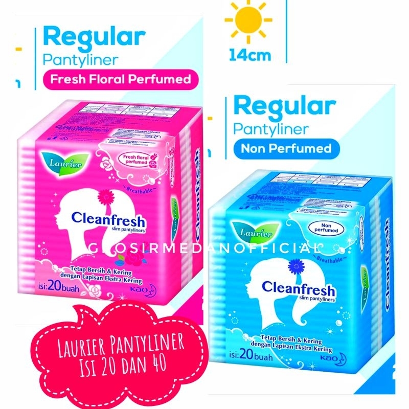 Jual LAURIER PANTYLINER CLEANFRESH BIRU NON PARFUMED DAN PINK PARFUMED ...