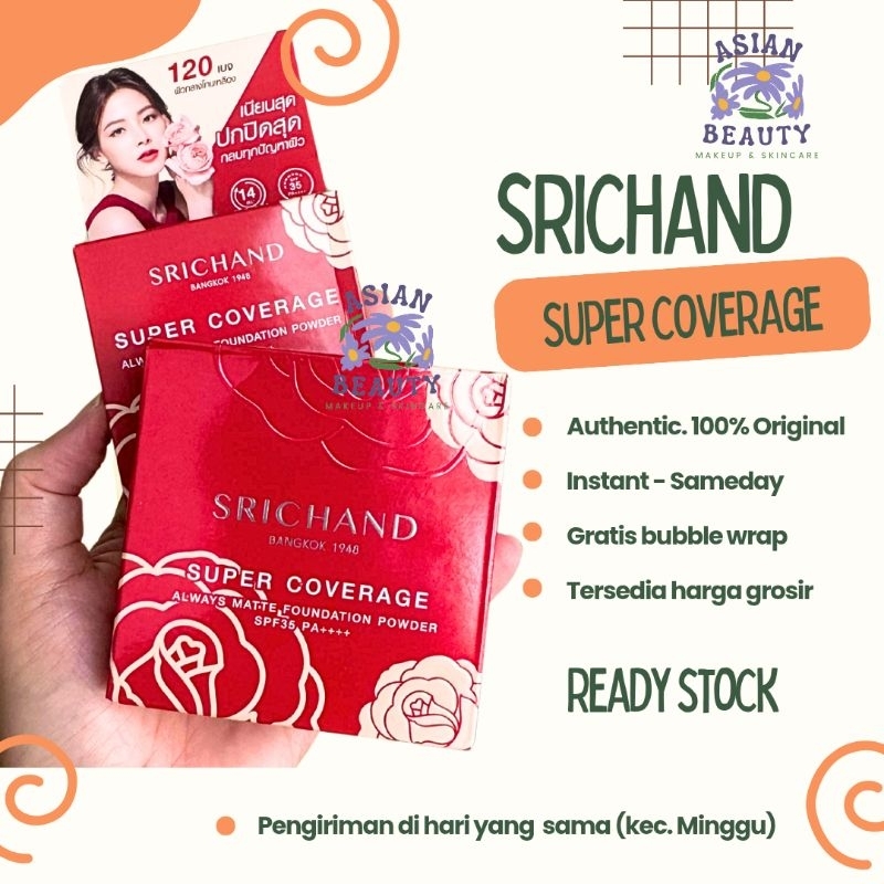 Jual [100% ORI] powder THAI SRICHAND super coverage foundation powder matte | Shopee Indonesia