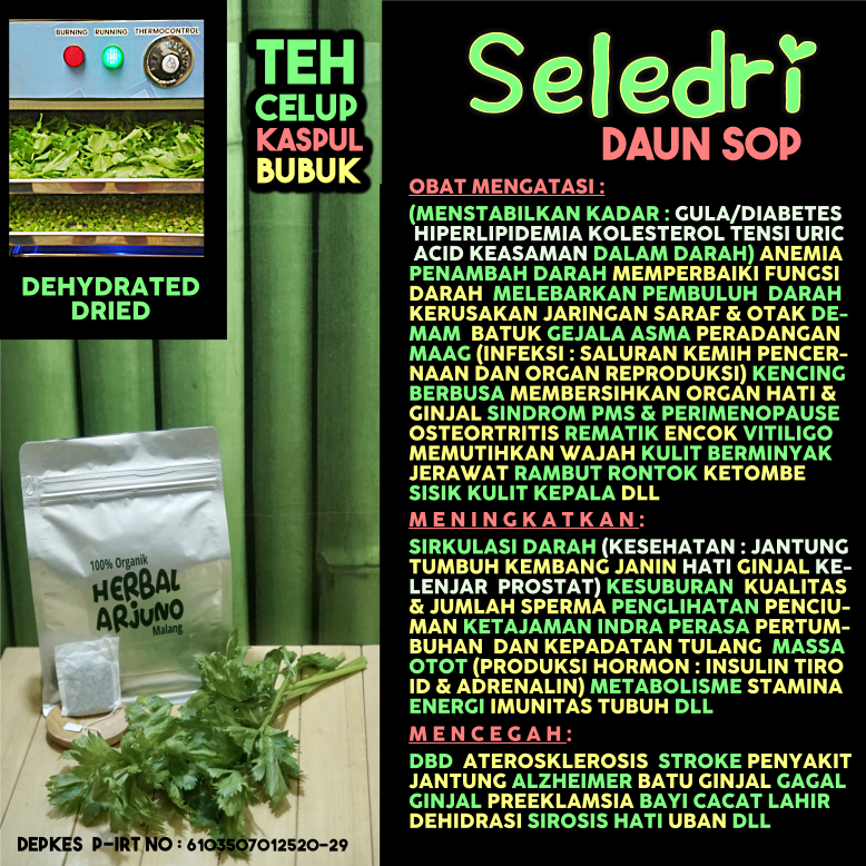 Jual Dehydrated Dried Teh Celup Kapsul Bubuk Daun Seledri Sop Obat ...