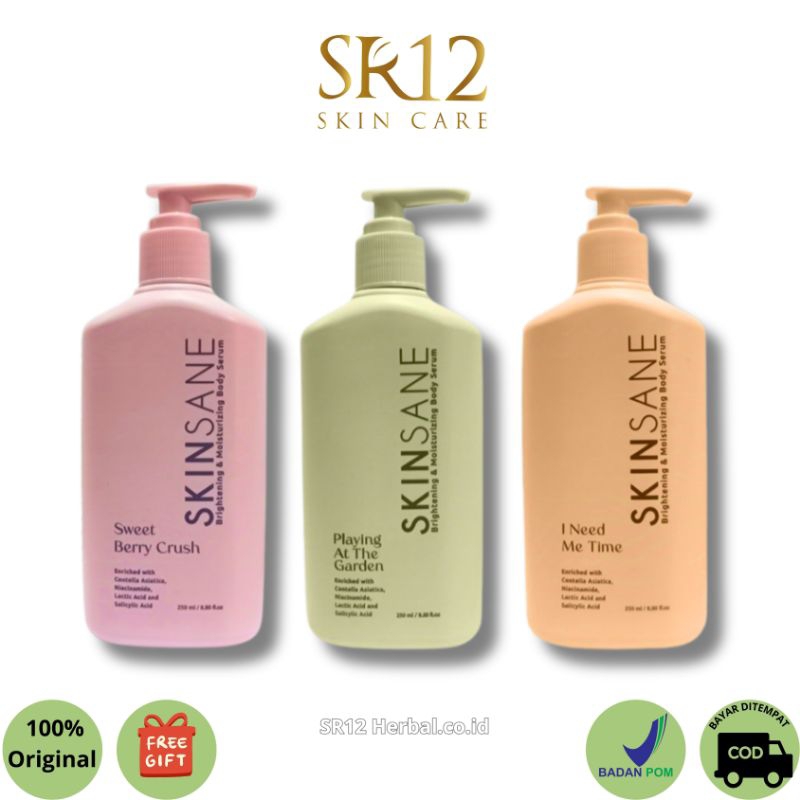 Jual SR12 Body Serum Skinsane Brightening & Moisturizing Melembabkan ...