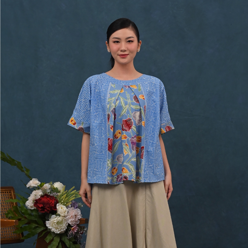 Jual NONA RARA - Roka Encim T3752, Baju kerja blouse batik wanita ...