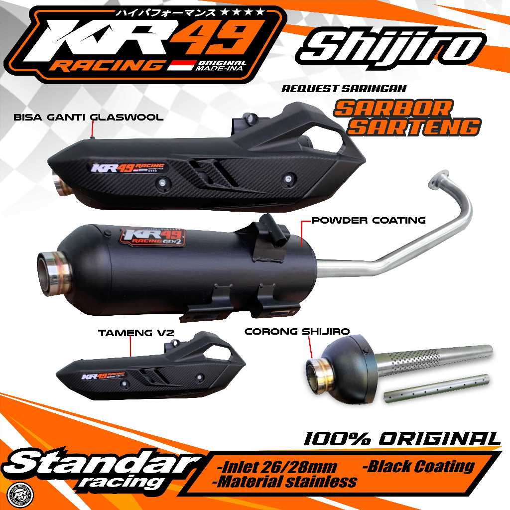 Jual Knalpot MONCONG SHIJIRO Original KR49 Beat Karbu Mio Sporty Vario ...