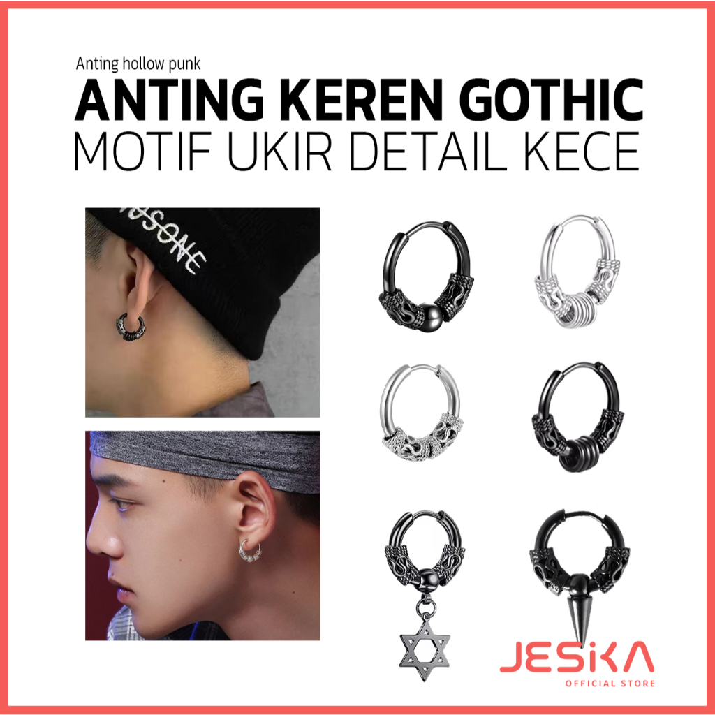 Jual Anting pria korea model klip gipsy hoop ring circle kecil giwang ...