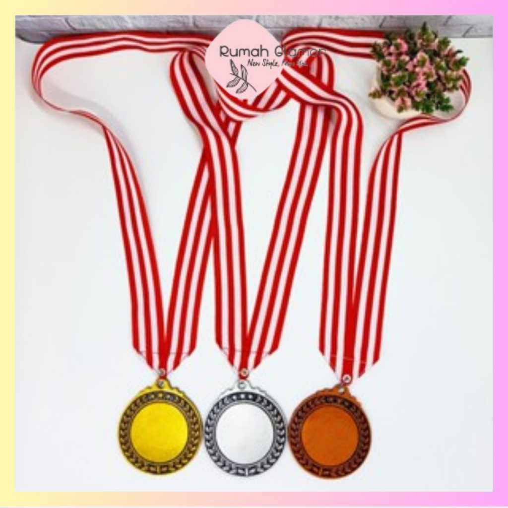 Jual Medali Warna Emas Perak Perunggu Plus Tali Medalion Mendali Gold ...