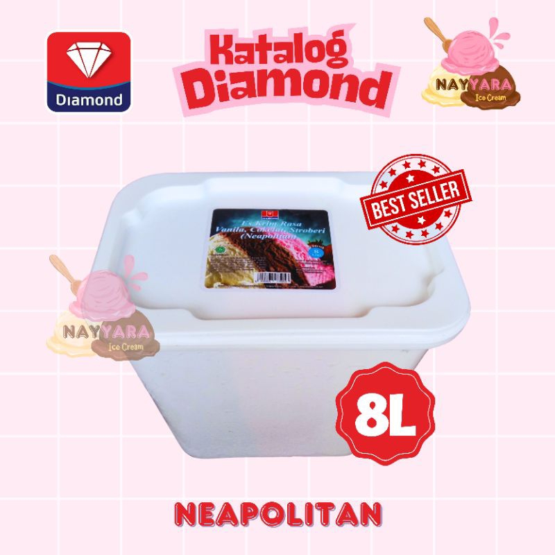 Jual Neapolitan Diamond Ice Cream / Es Krim Diamond Neapolitan 8 liter ...