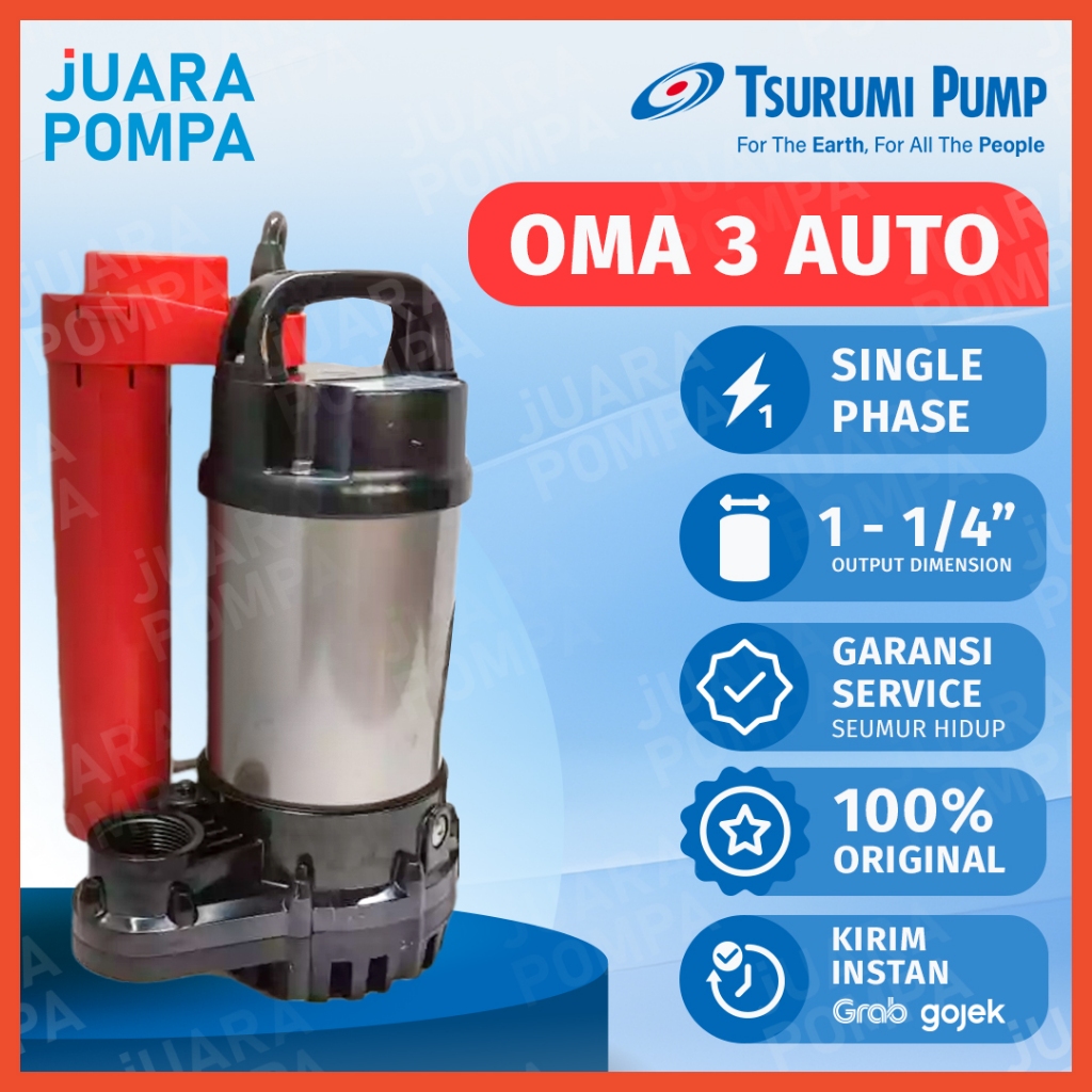 Jual Tsurumi OMA 3 Otomatis Pompa Celup Kolam Ikan Submersible Landscape Air Terjun 2 Inch ...