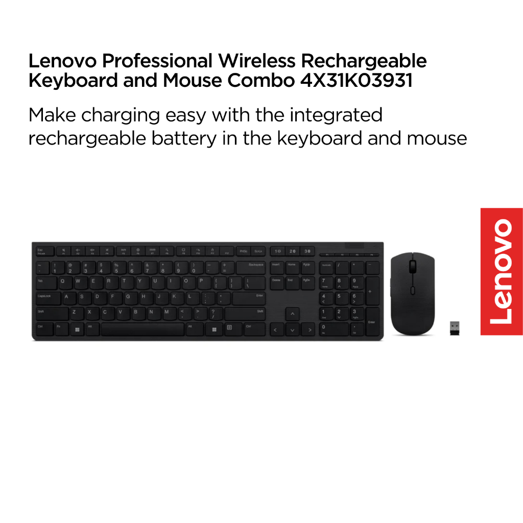 Jual Lenovo Professional Wireless Rechargeable Combo Keyboard and Mouse ...