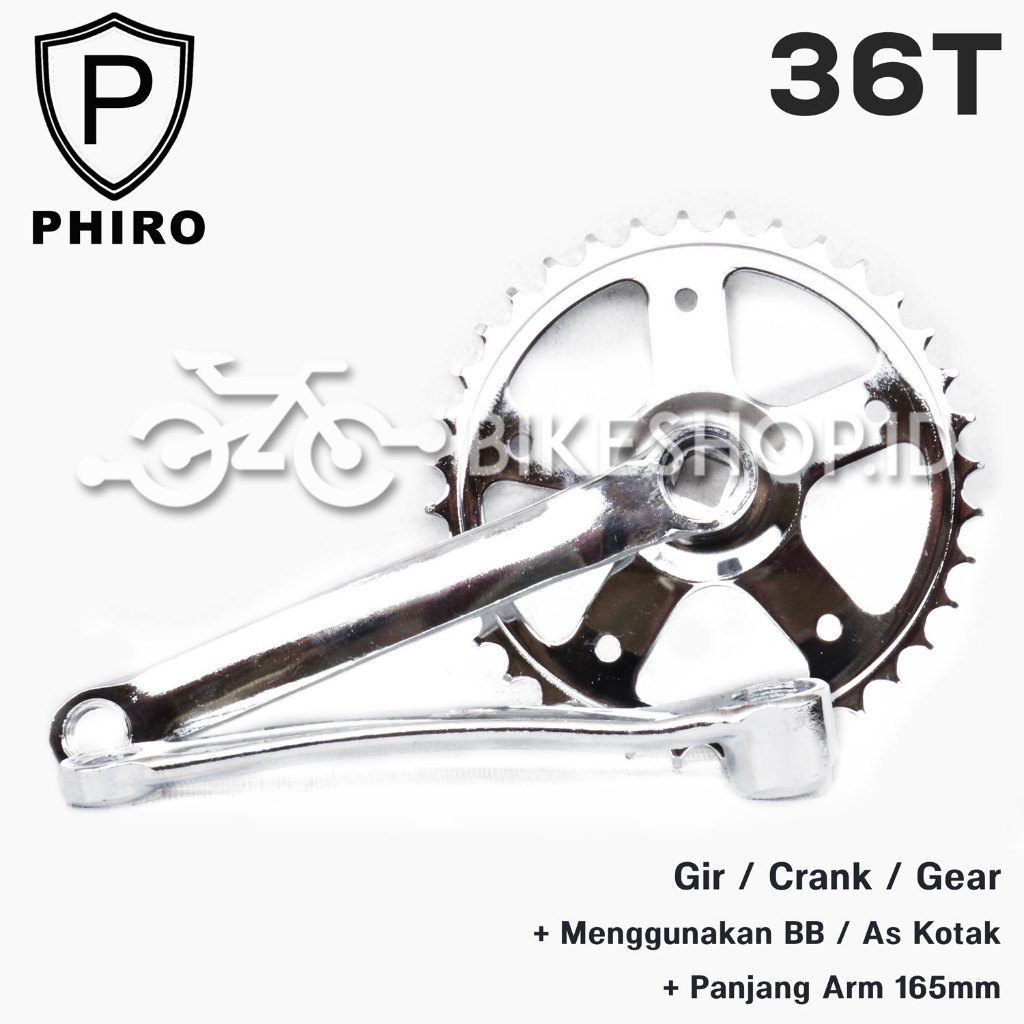 Jual Gir Gear Crank Sepeda 36T As Kotak Chrome Krom Fixie Lipat MTB ...