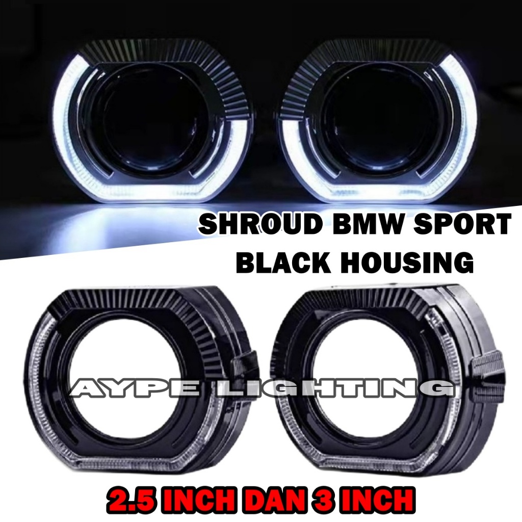 Jual Shroud Ring Bmw Sport Black Housing Series 2.5 inch 3 inch Biled ...