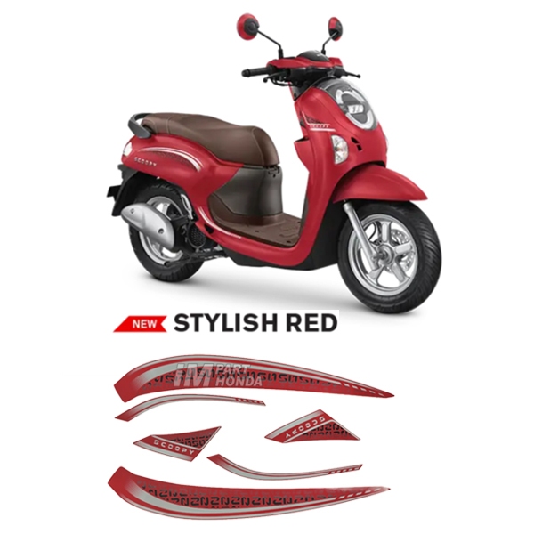 Jual Stiker Scoopy eSP K2FP 2025 Stylish Red Merah Dof | Shopee Indonesia