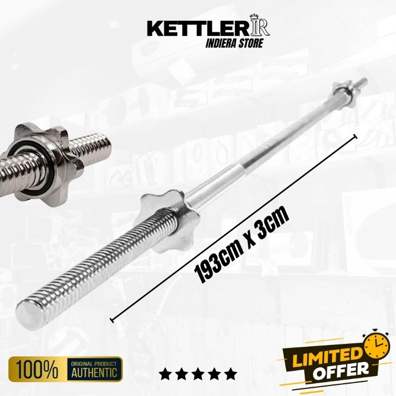 Jual Batang Besi Kettler Barbel Bar 76Inch×30MM / 193cm / Stick Dumbell ...
