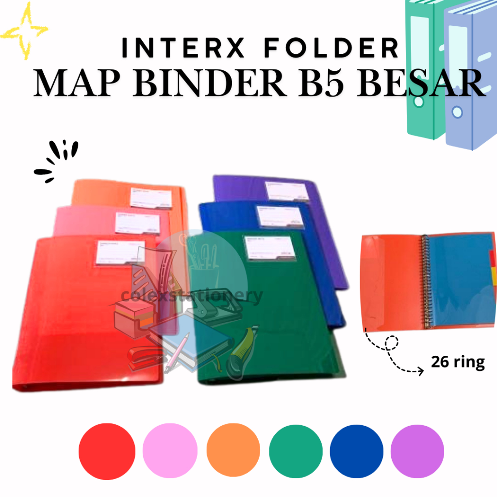 Jual [1 PC] Map Binder / Binder Note Tempat Binder 6 Warna Ukuran Besar ...