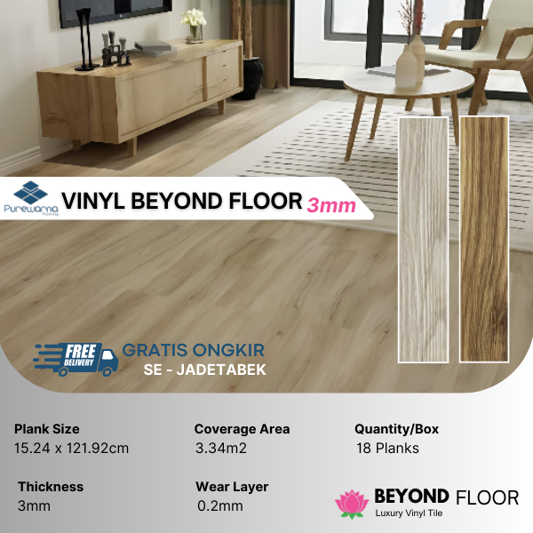 Jual Lantai VINYL BEYOND ( PLW ) Series 3,34m2 ( 1 box isi 3,34m2 ) | Shopee Indonesia