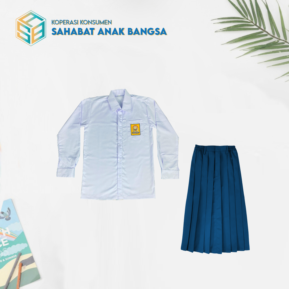 Jual Satu Set Seragam Sekolah SMP Baju Kemeja putih Lengan Panjang dan ...