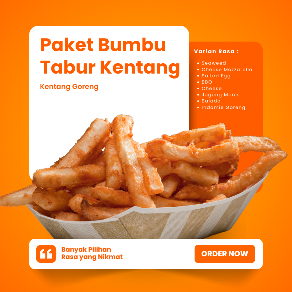 Jual PAKET BUMBU TABUR KENTANG GORENG RASA KEJU, BARBEQUE, SALTED EGG ...