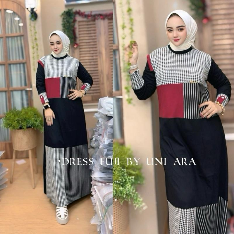 Jual Uni Ara - Fuji Dress Premium - Baju Kekinian | Shopee Indonesia