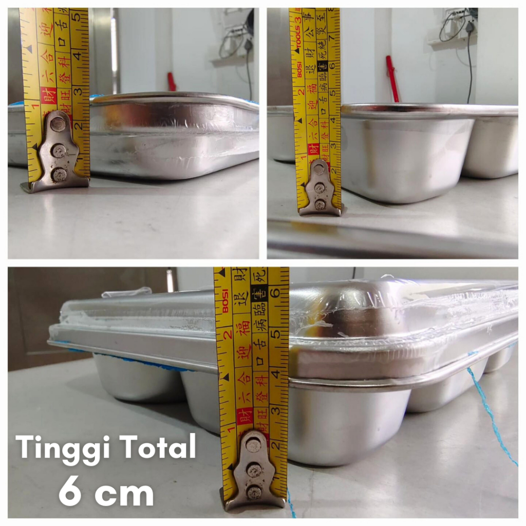 Jual GSH - Food Tray Stainless 5 Sekat SUS 304 Tinggi 6 cm 5.3 cm 4 cm Standard BGN Badan Gizi ...