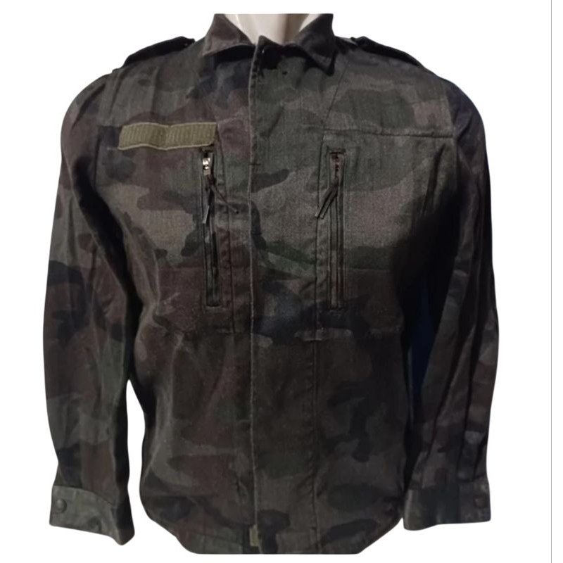 Jual Kemeja BDU Camo Army Motif Loreng Woodland Hitam | Shopee Indonesia