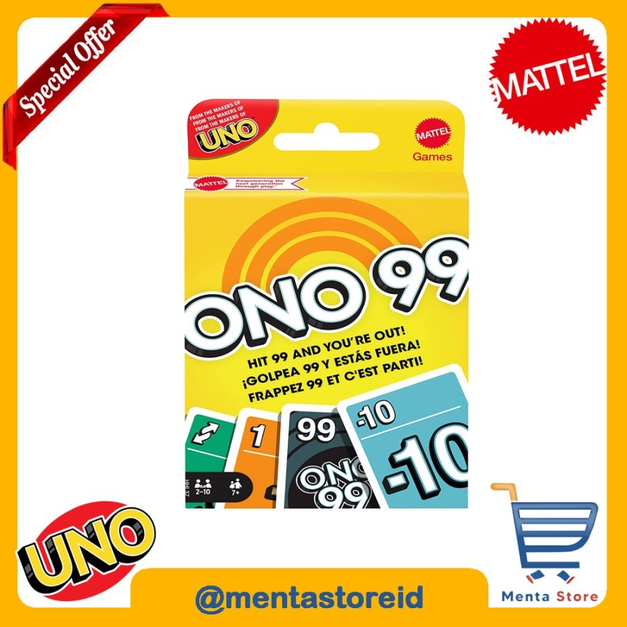 Jual UNO Ono 99 Permainan Kartu Uno Card Game Mattel Family Games ...