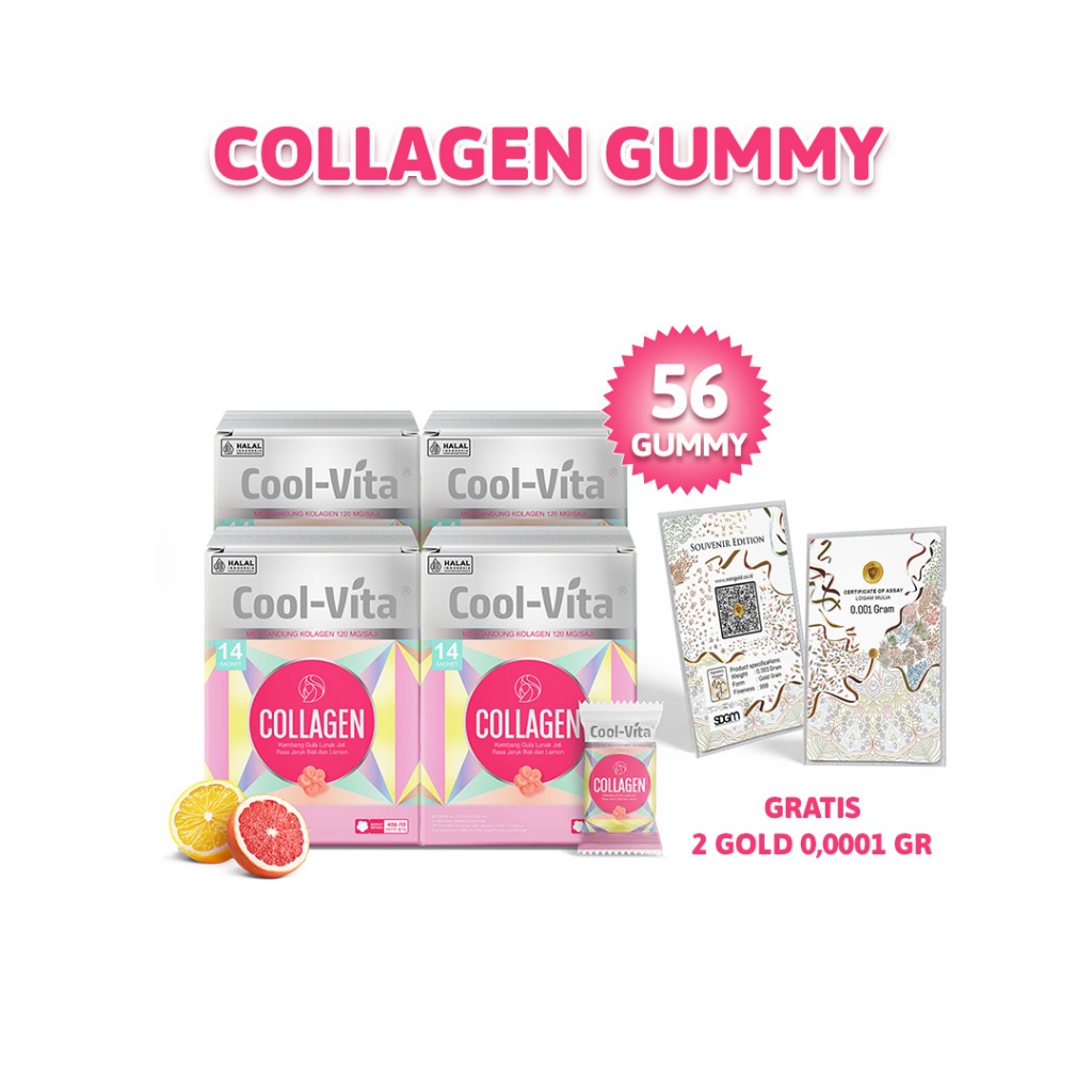 Jual Coolvita 4 Box Collagen Gummy Rasa Jeruk Bali dan Lemon - GRATIS 2 ...