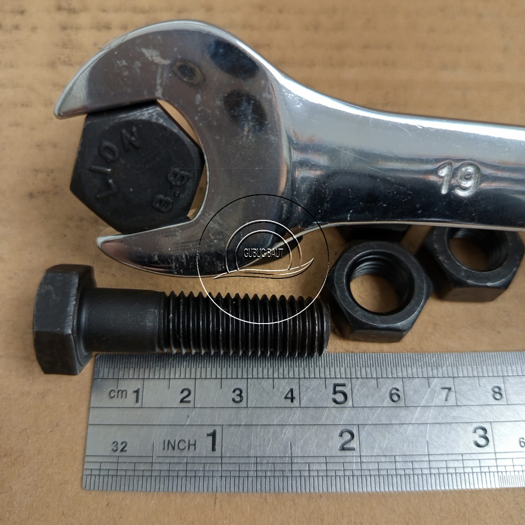 Jual BAUT MUR BAJA KUNCI 19 M12 X 45 HALF DRAT PANJANG 4,5CM 4,5 CM ...