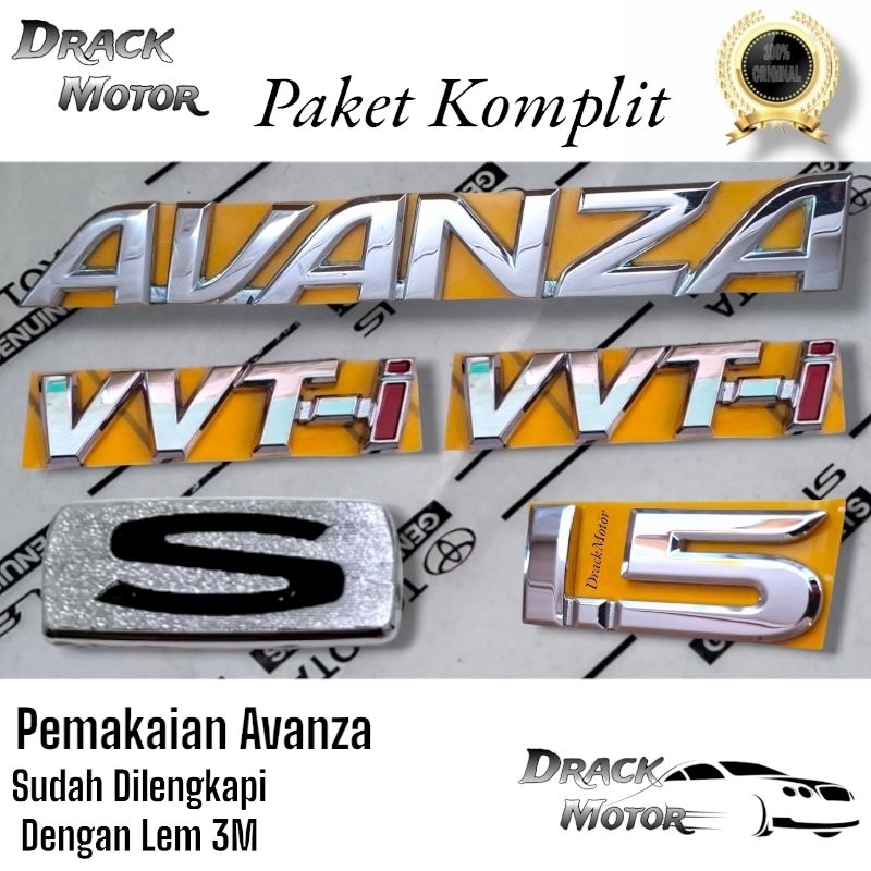 Jual Emblem Tulisan Avanza VVT-I 1.5 Tipe S Chrome Original Bagasi ...
