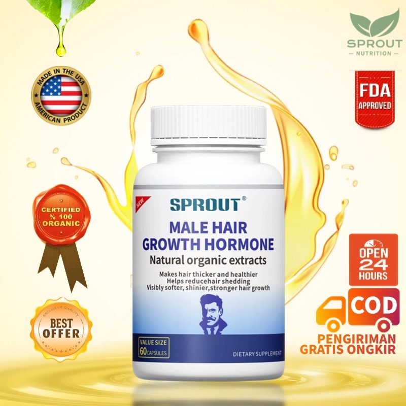 Jual SPROUT Male Hair Growth Hormone, Suplemen Makanan Alami Organik ...