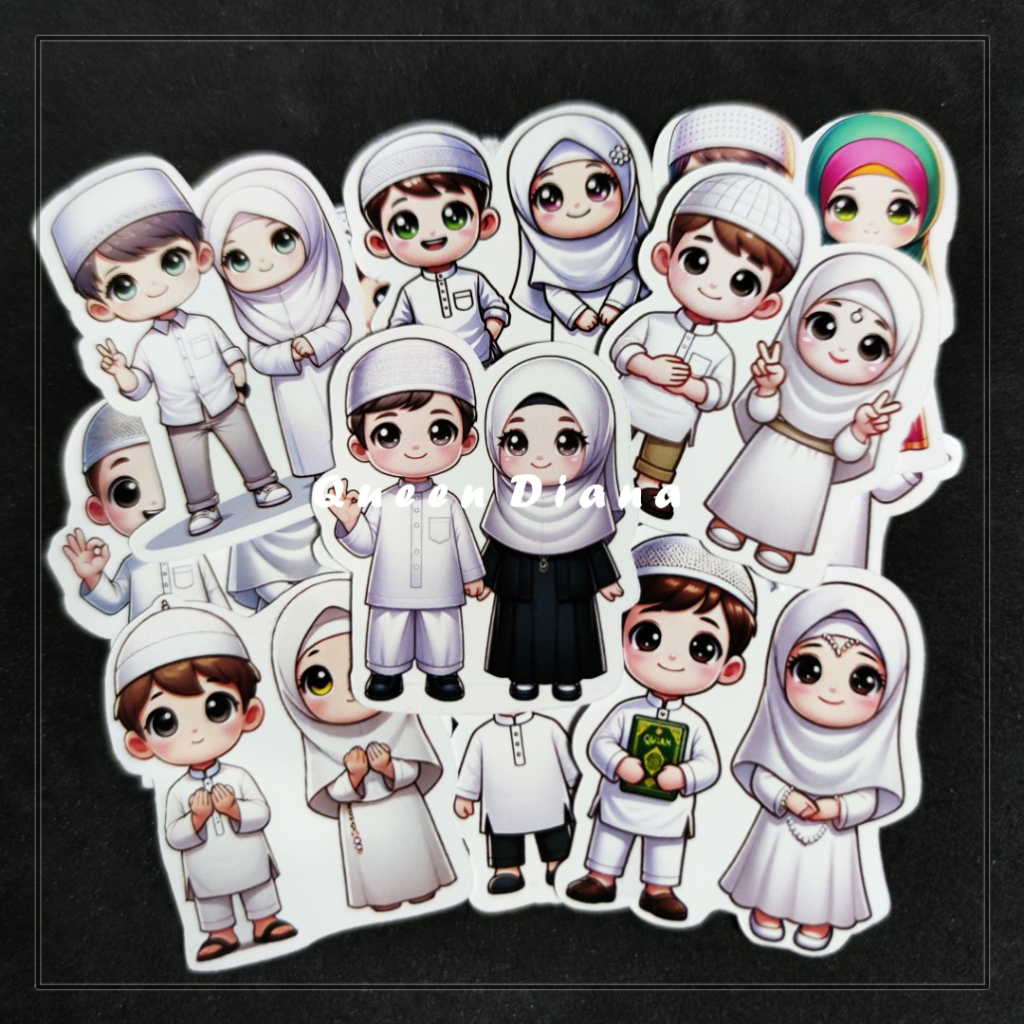 Jual stiker anak sholeh sticker glossy gambar karakter anak soleh ...