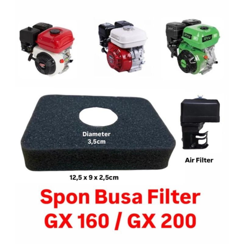 Jual air cleaner gx160 gx200 element BUSA ONLY saringan filter udara ...
