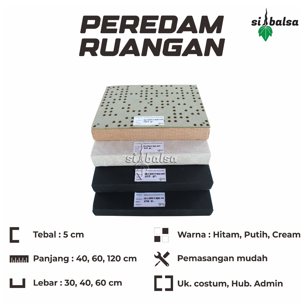 Jual Panel Akustik Peredam Suara Ruangan, Studio Musik, Podcash. Tebal ...